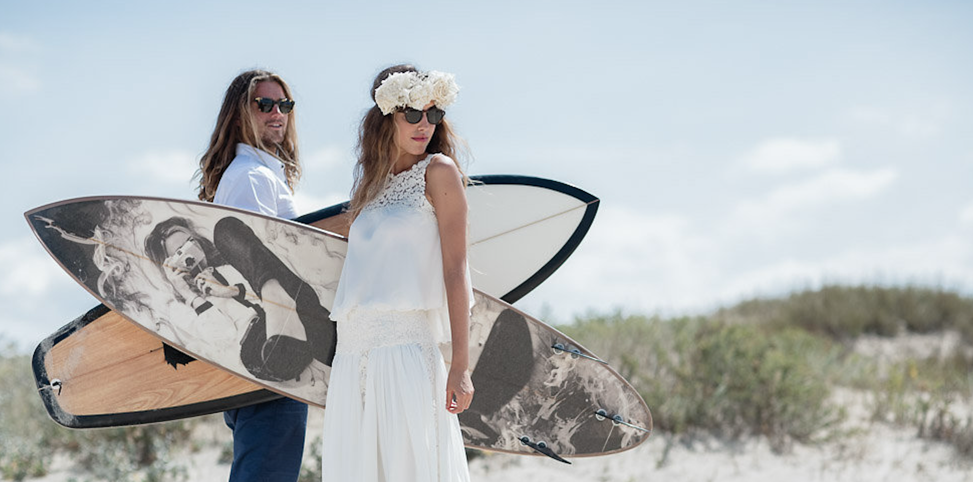 Boho Surfing Wedding at Les Landes - Wedding Planner & Photographer